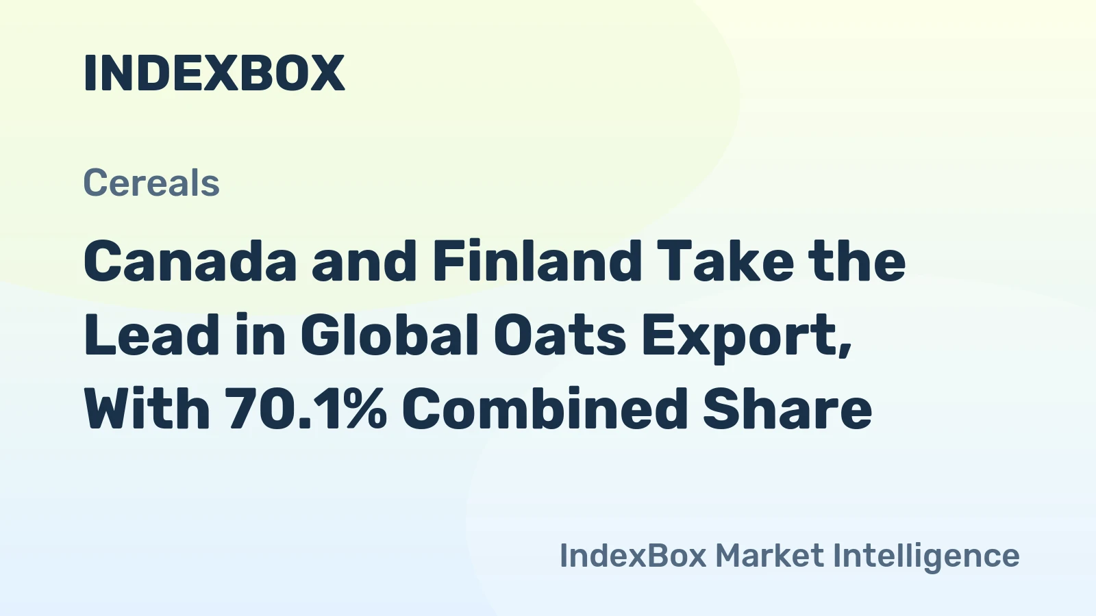 Canada and Finland Take the Lead in Global Oats Export, With 70.1% Combined Share