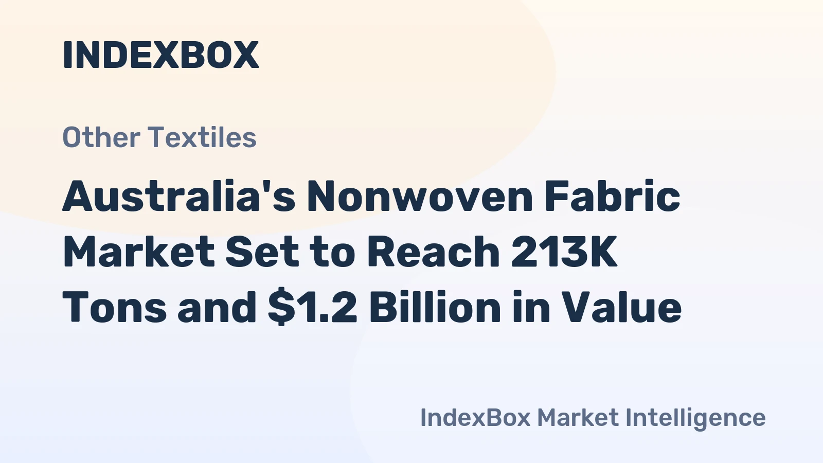 Australia's Nonwoven Fabric Market Set to Reach 213K Tons and $1.2 Billion in Value