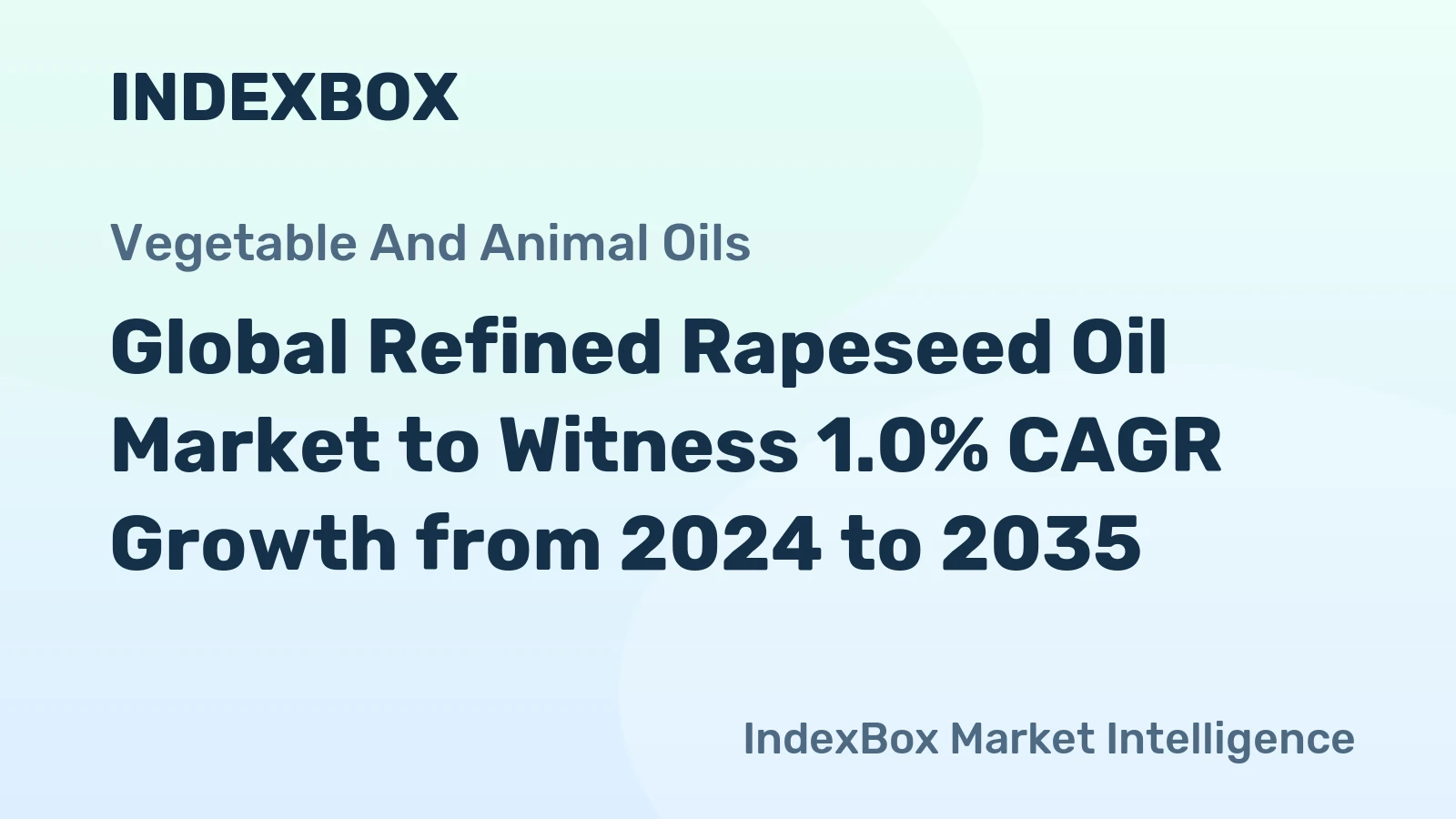 Global Refined Rapeseed Oil Market to Witness 1.0% CAGR Growth from 2024 to 2035