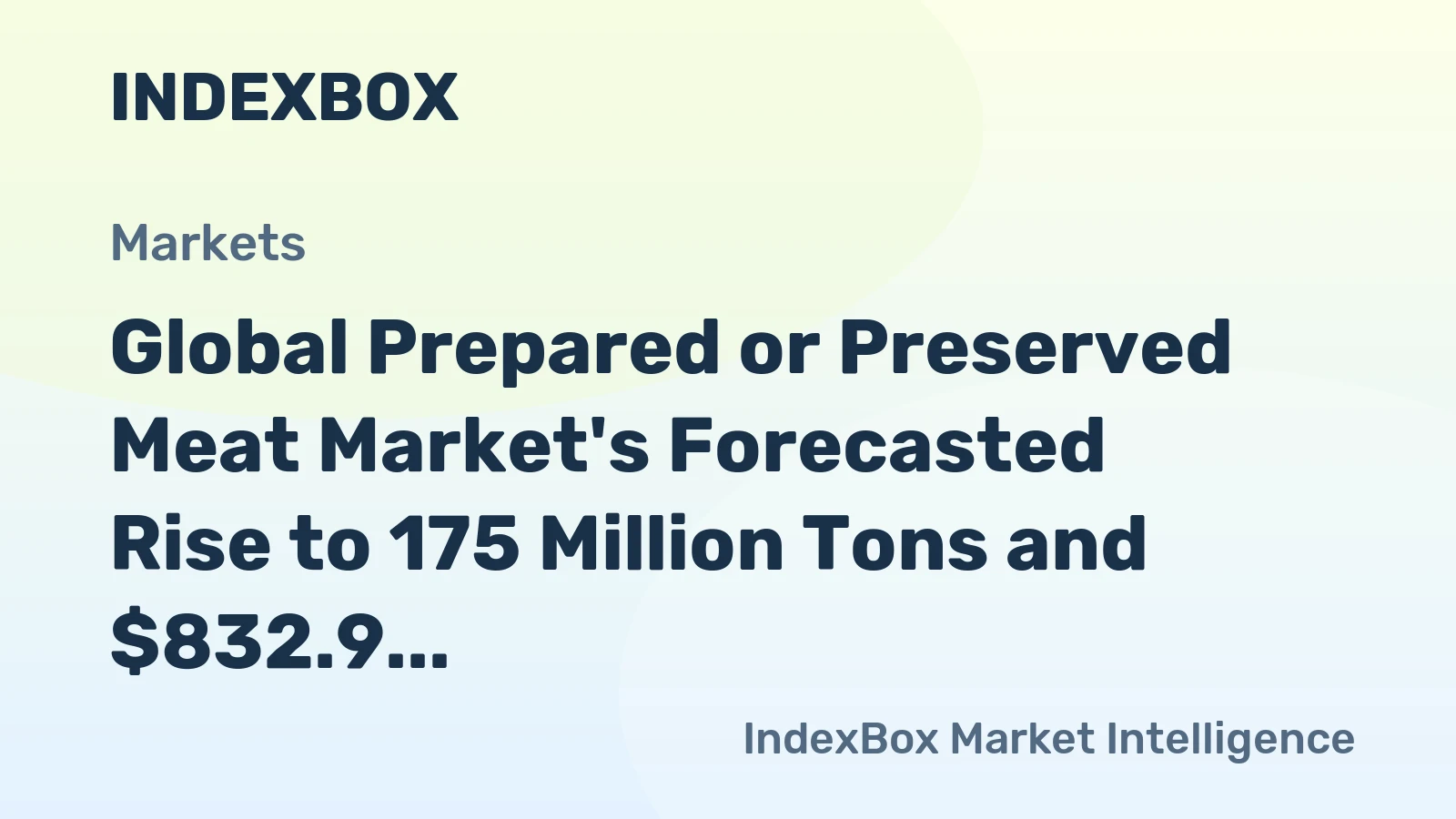 Global Prepared or Preserved Meat Market's Forecasted Rise to 175 Million Tons and $832.9 Billion