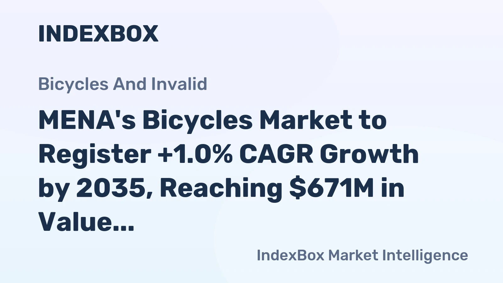 MENA's Bicycles Market to Register +1.0% CAGR Growth by 2035, Reaching $671M in Value