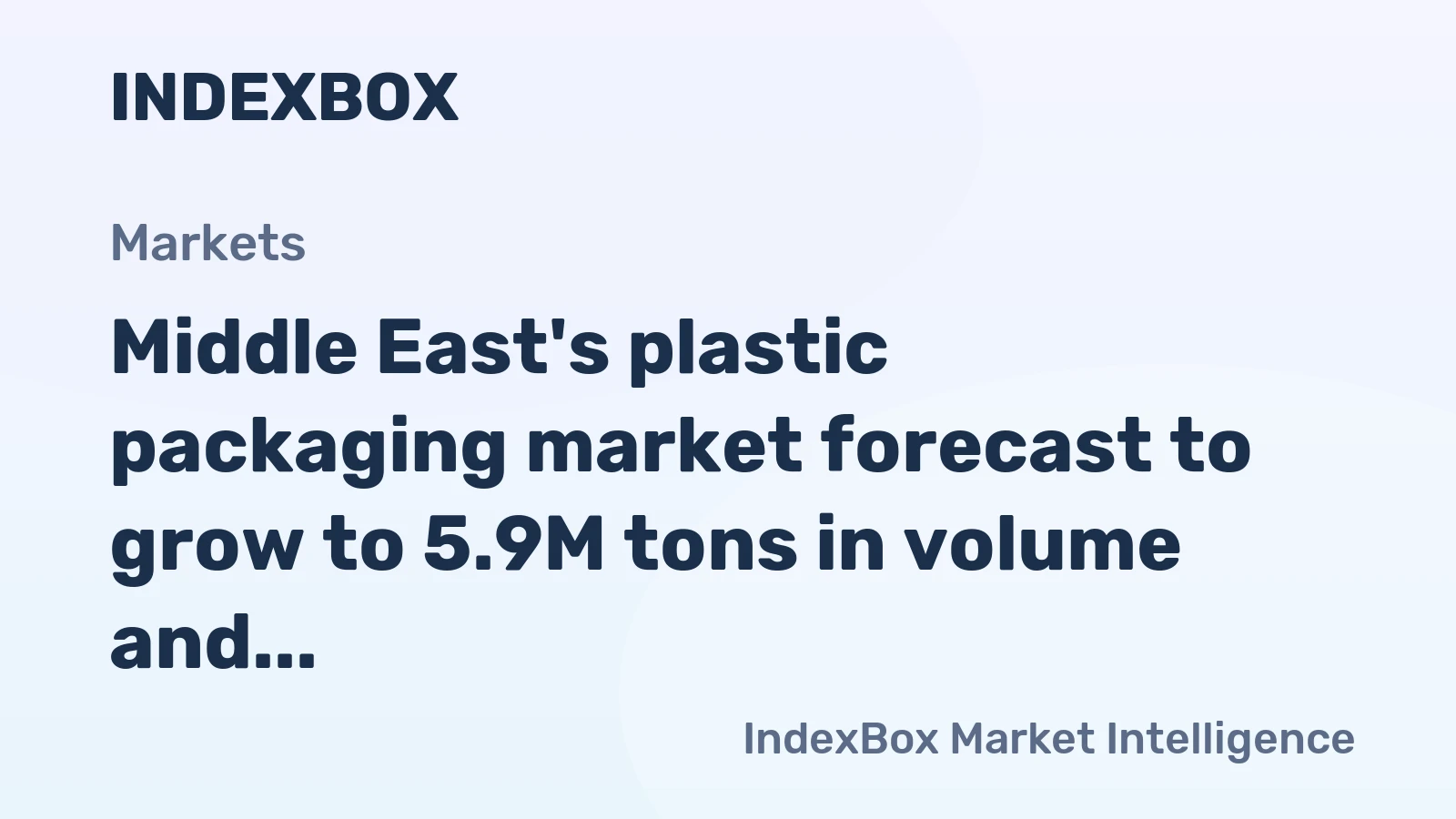Middle East's plastic packaging market forecast to grow to 5.9M tons in volume and $24.4B in value by 2035.
