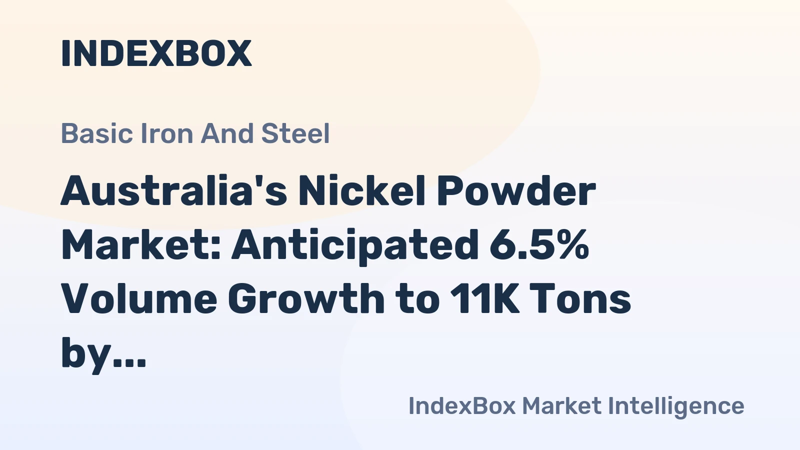Australia's Nickel Powder Market: Anticipated 6.5% Volume Growth to 11K Tons by 2035, Value to Reach $230M