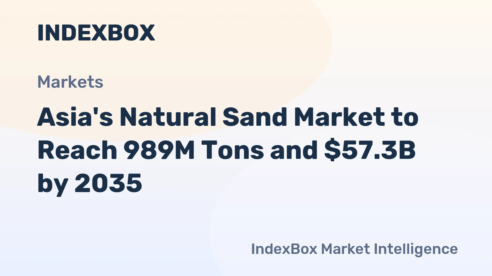 Asia's Natural Sand Market to Reach 989M Tons and $57.3B by 2035