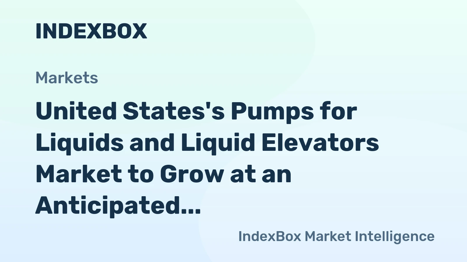 United States's Pumps for Liquids and Liquid Elevators Market to Grow at an Anticipated CAGR of +1.4% from 2024 to 2035