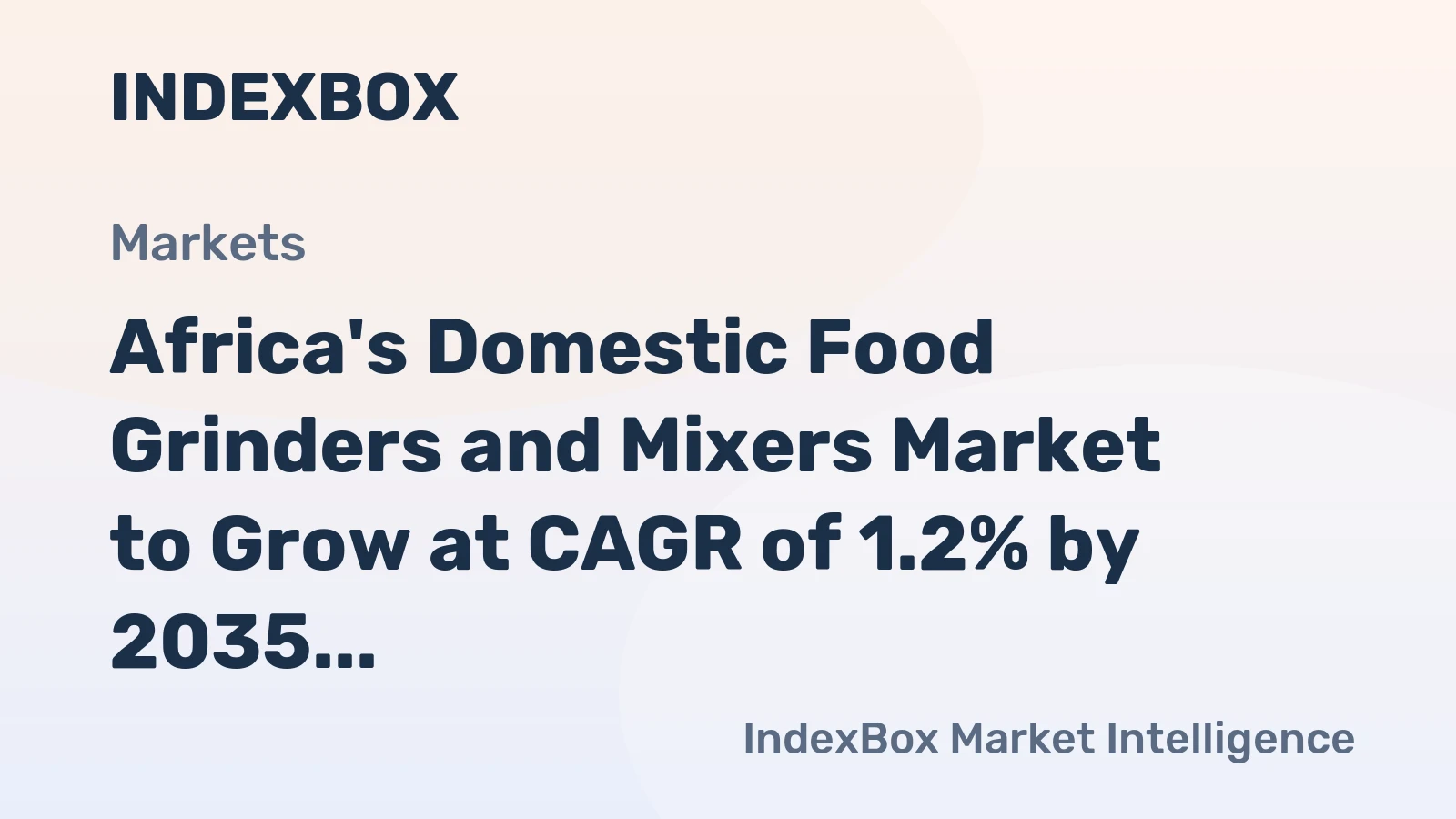 Africa's Domestic Food Grinders and Mixers Market to Grow at CAGR of 1.2% by 2035