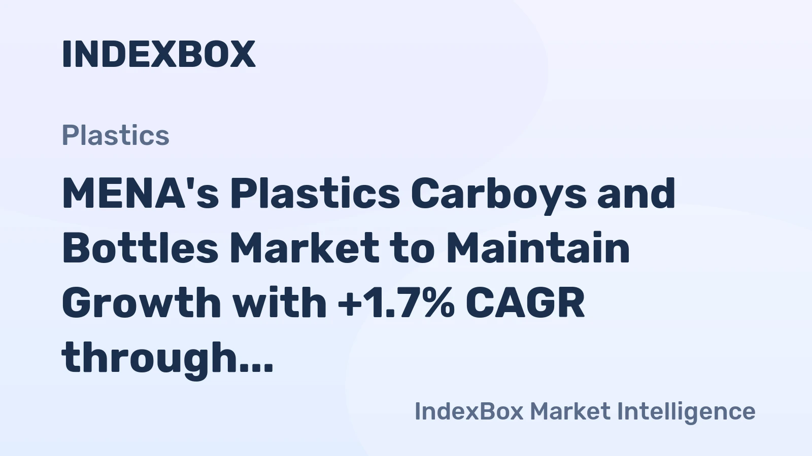 MENA's Plastics Carboys and Bottles Market to Maintain Growth with +1.7% CAGR through 2035