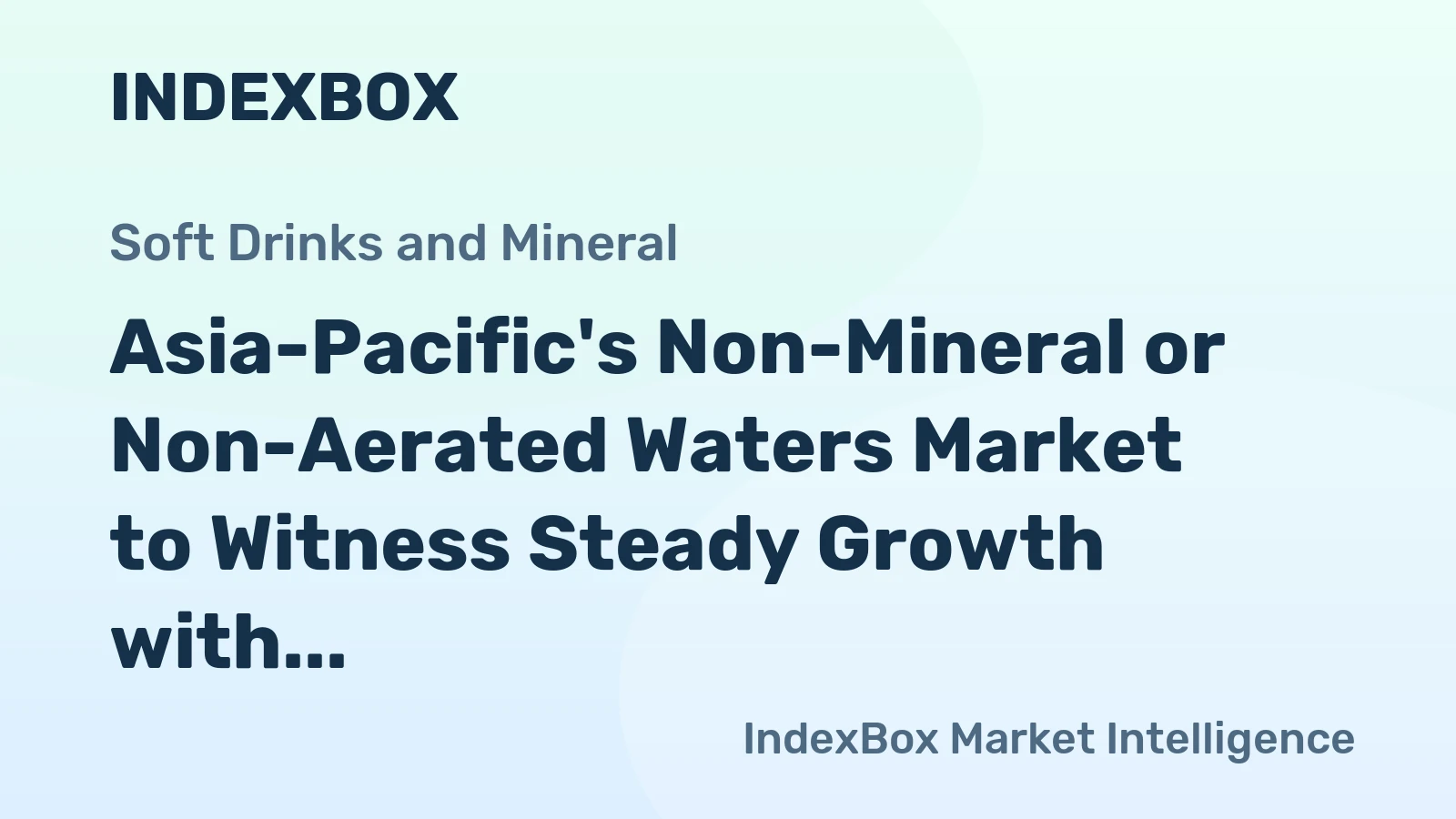 Asia-Pacific's Non-Mineral or Non-Aerated Waters Market to Witness Steady Growth with a CAGR of +2.9% from 2024 to 2035