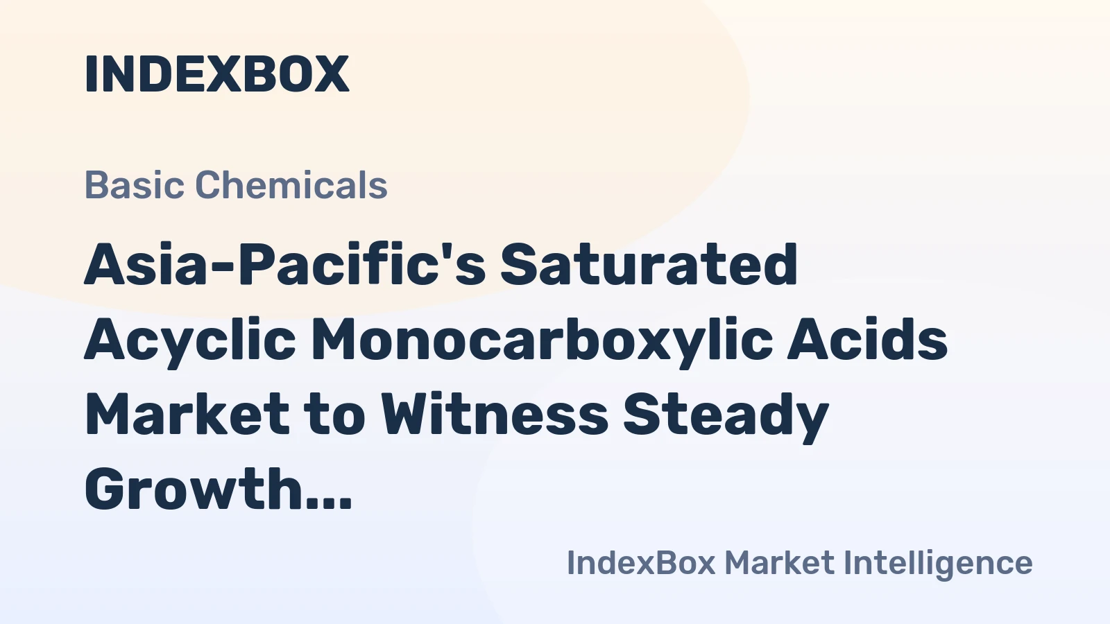 Asia-Pacific's Saturated Acyclic Monocarboxylic Acids Market to Witness Steady Growth with +1.3% CAGR