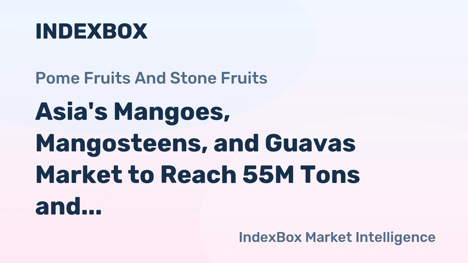 Asia's Mangoes, Mangosteens, and Guavas Market to Reach 55M Tons and $85B by 2035