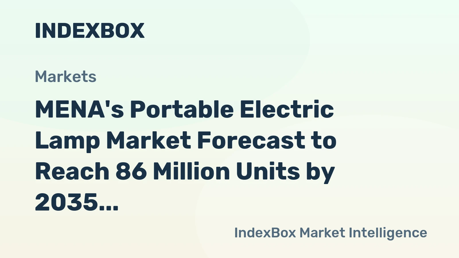 MENA's Portable Electric Lamp Market Forecast to Reach 86 Million Units by 2035 After Recent Contraction