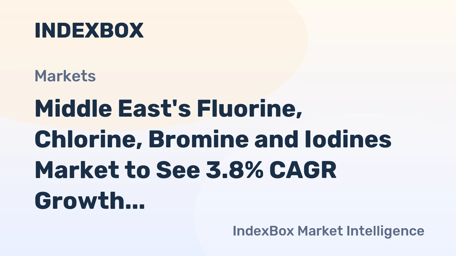 Middle East's Fluorine, Chlorine, Bromine and Iodines Market to See 3.8% CAGR Growth Through 2035