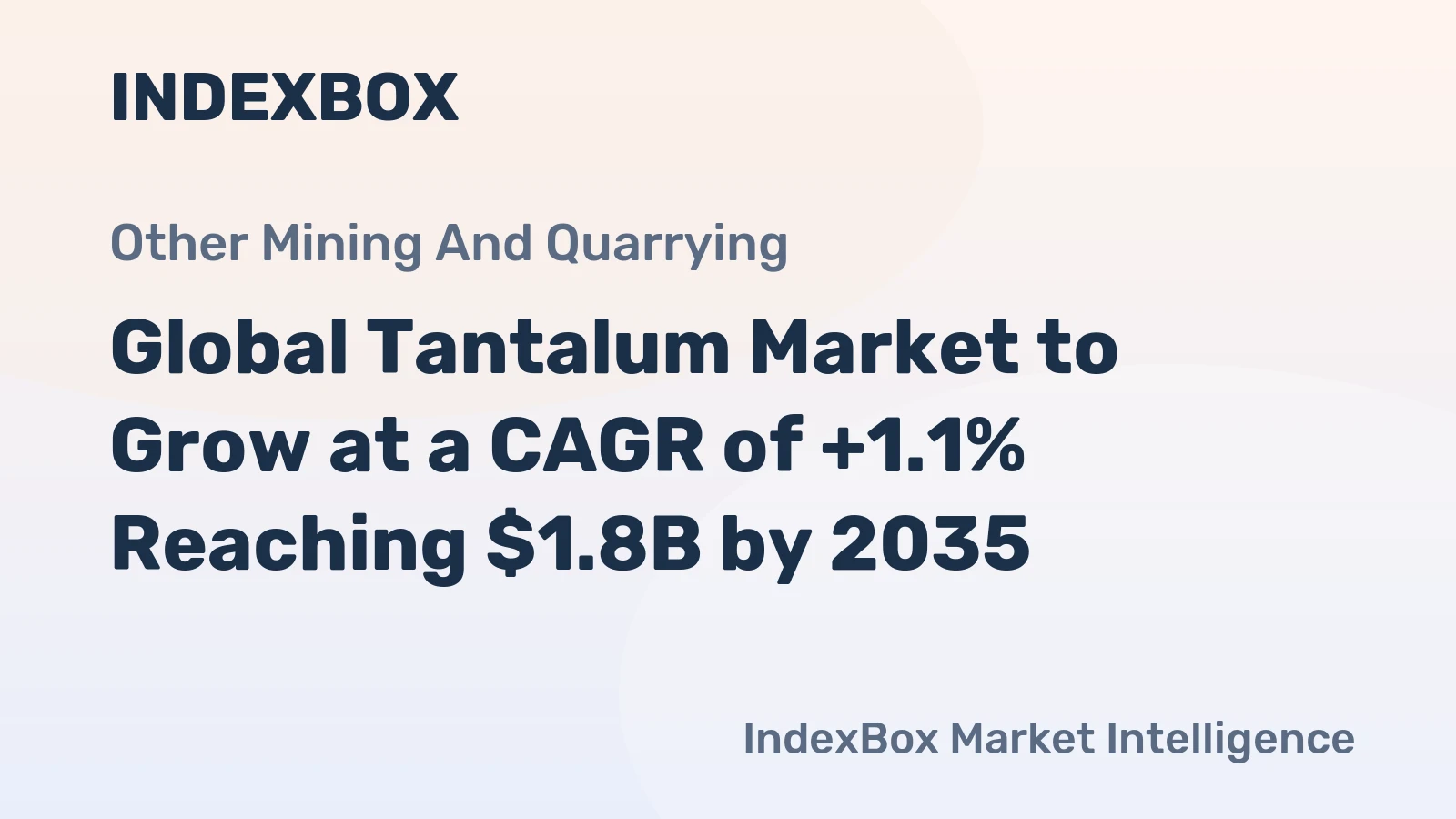 Global Tantalum Market to Grow at a CAGR of +1.1% Reaching $1.8B by 2035