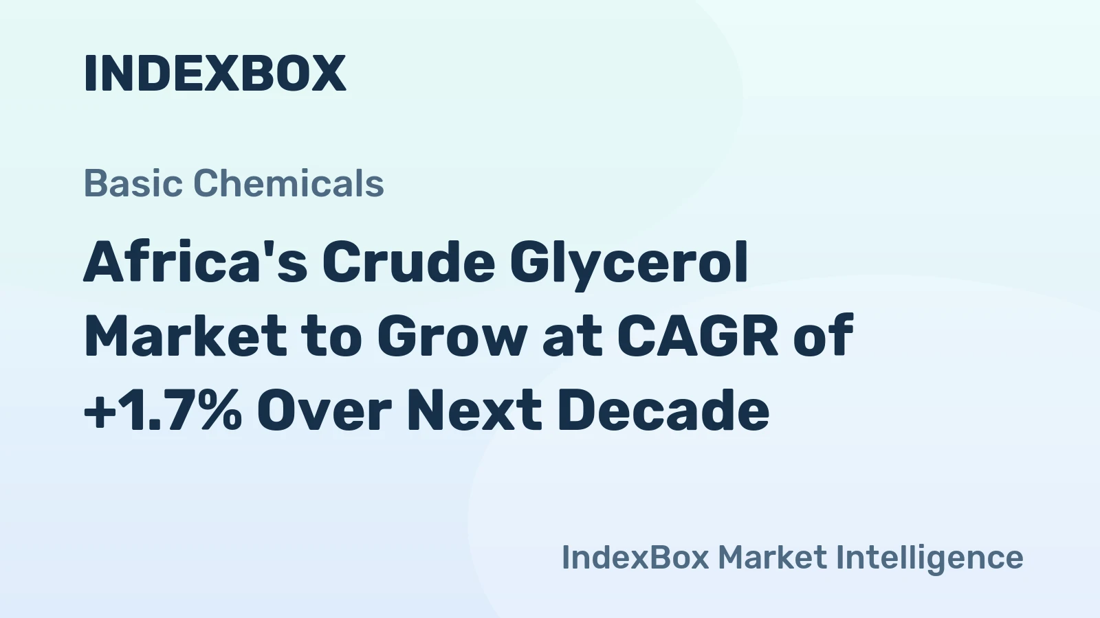 Africa's Crude Glycerol Market to Grow at CAGR of +1.7% Over Next Decade