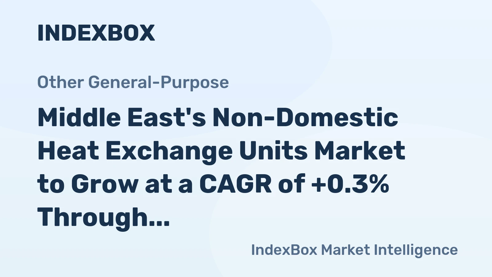 Middle East's Non-Domestic Heat Exchange Units Market to Grow at a CAGR of +0.3% Through 2035