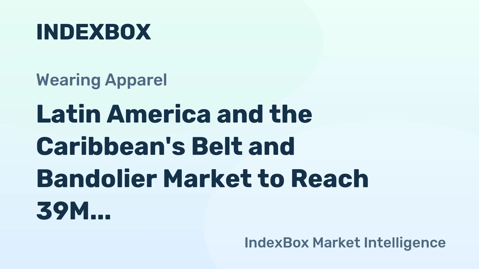 Latin America and the Caribbean's Belt and Bandolier Market to Reach 39M Units and $2.7B