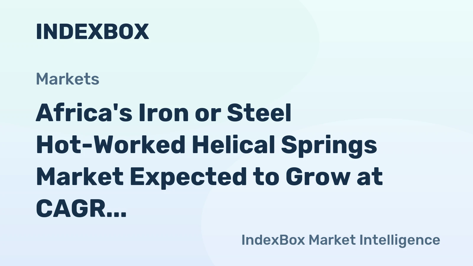 Africa's Iron or Steel Hot-Worked Helical Springs Market Expected to Grow at CAGR of +1.1% from 2024-2035