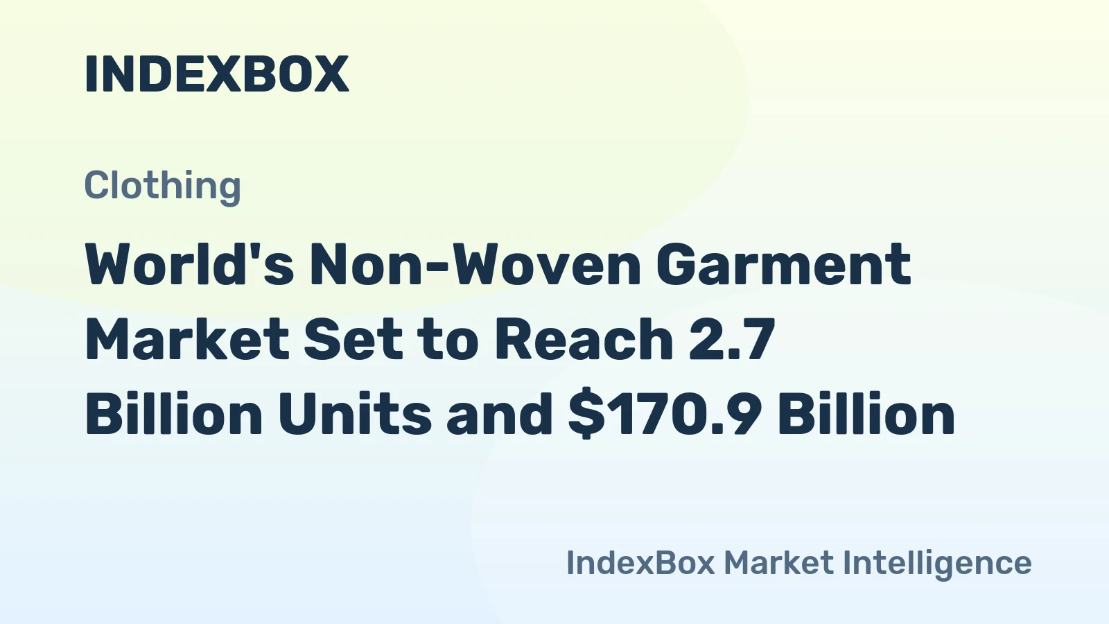 World's Non-Woven Garment Market Set to Reach 2.7 Billion Units and $170.9 Billion