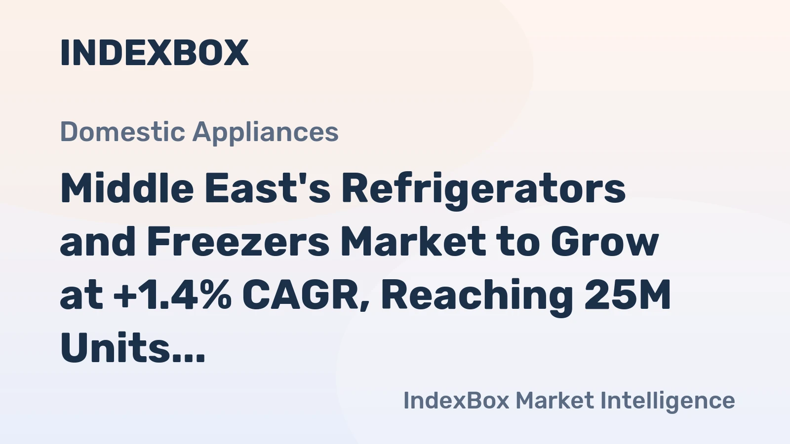 Middle East's Refrigerators and Freezers Market to Grow at +1.4% CAGR, Reaching 25M Units by 2035