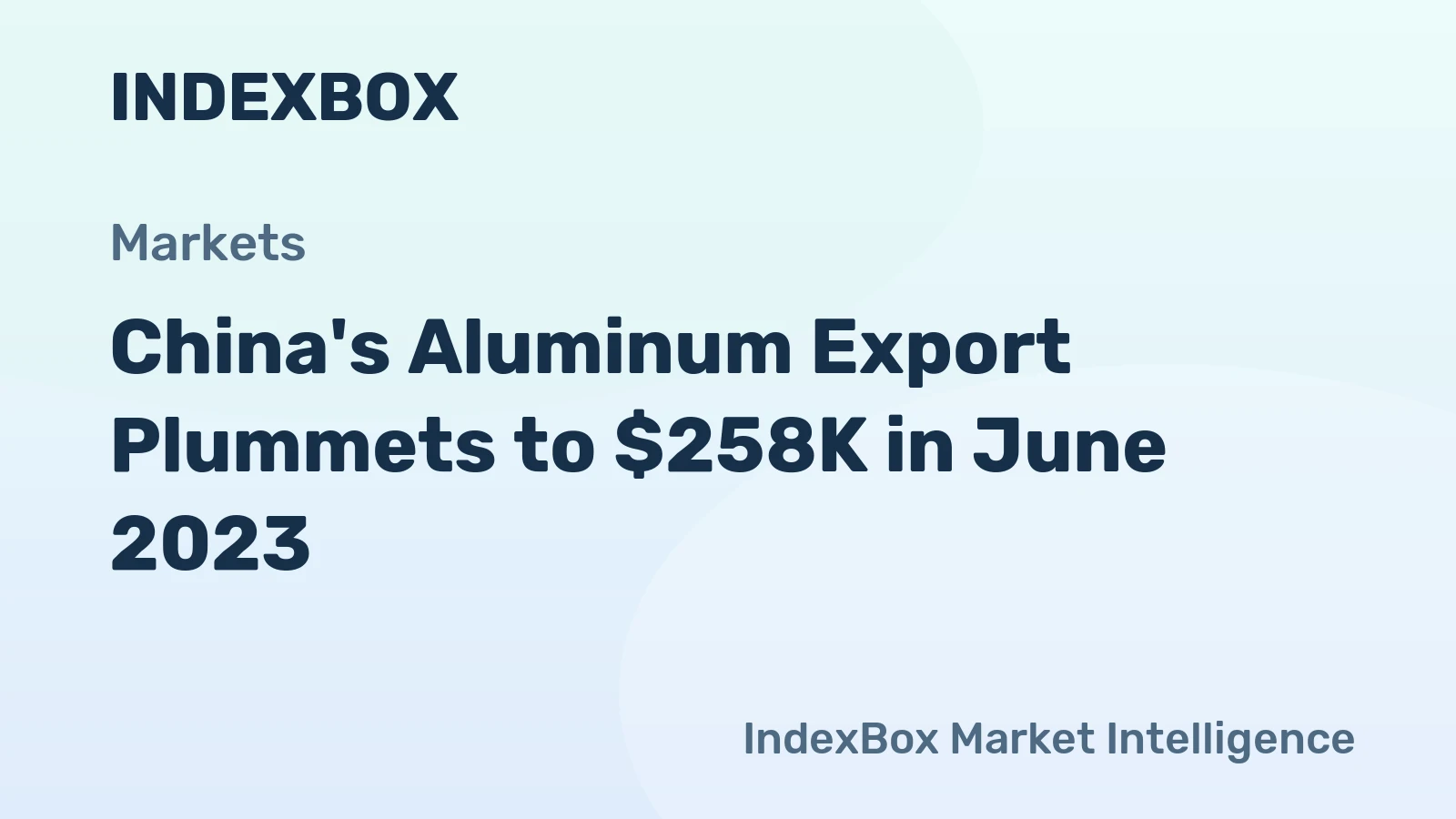 China's Aluminum Export Plummets to $258K in June 2023