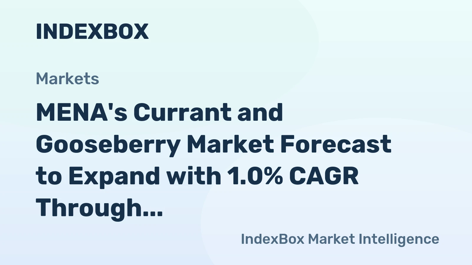 MENA's Currant and Gooseberry Market Forecast to Expand with 1.0% CAGR Through 2035