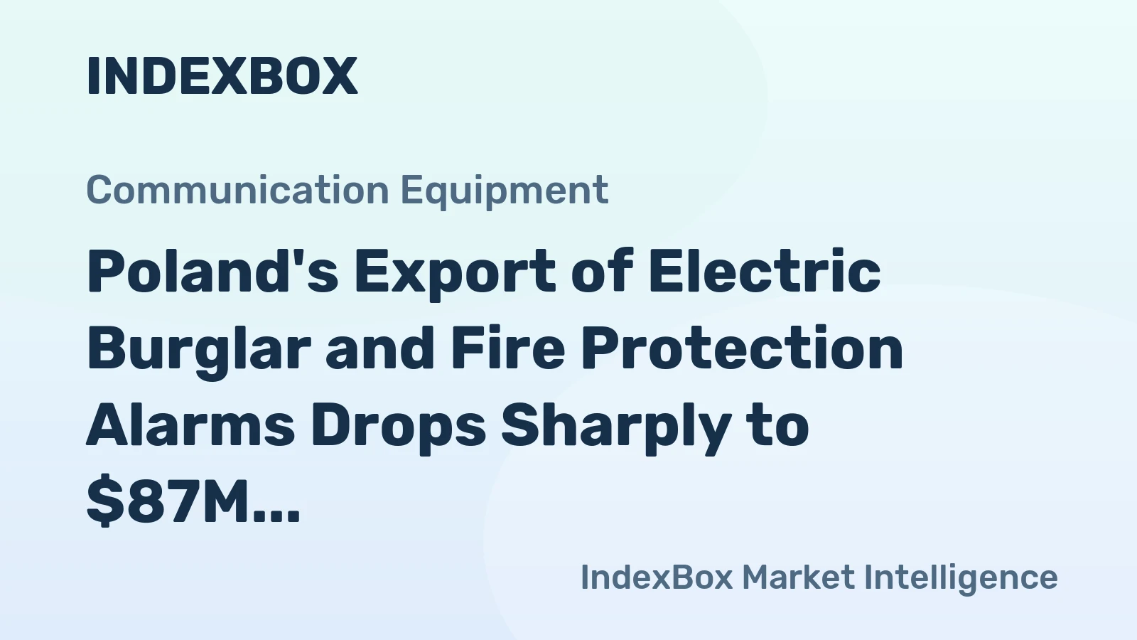 Poland's Export of Electric Burglar and Fire Protection Alarms Drops Sharply to $87M in 2023
