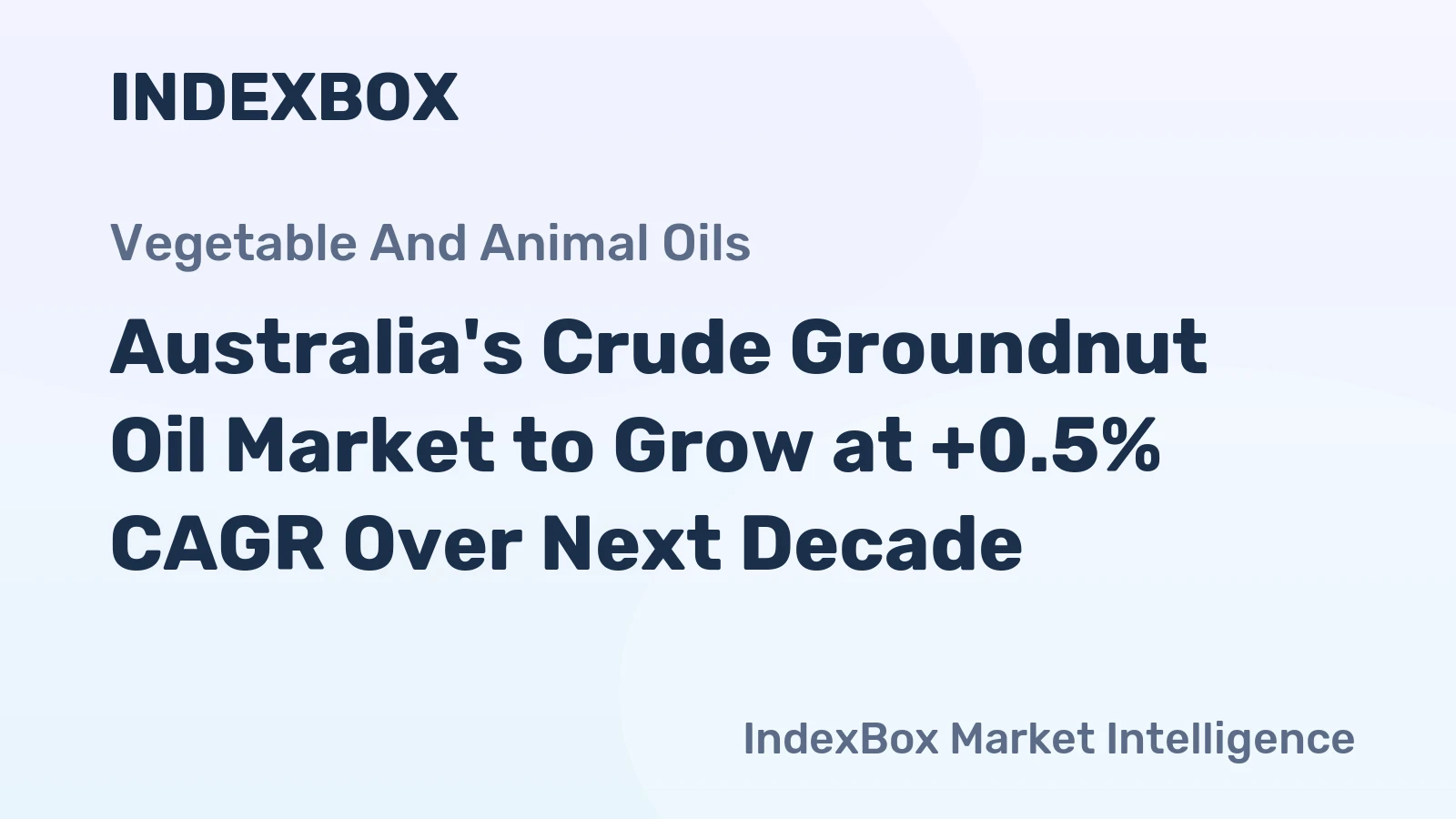Australia's Crude Groundnut Oil Market to Grow at +0.5% CAGR Over Next Decade