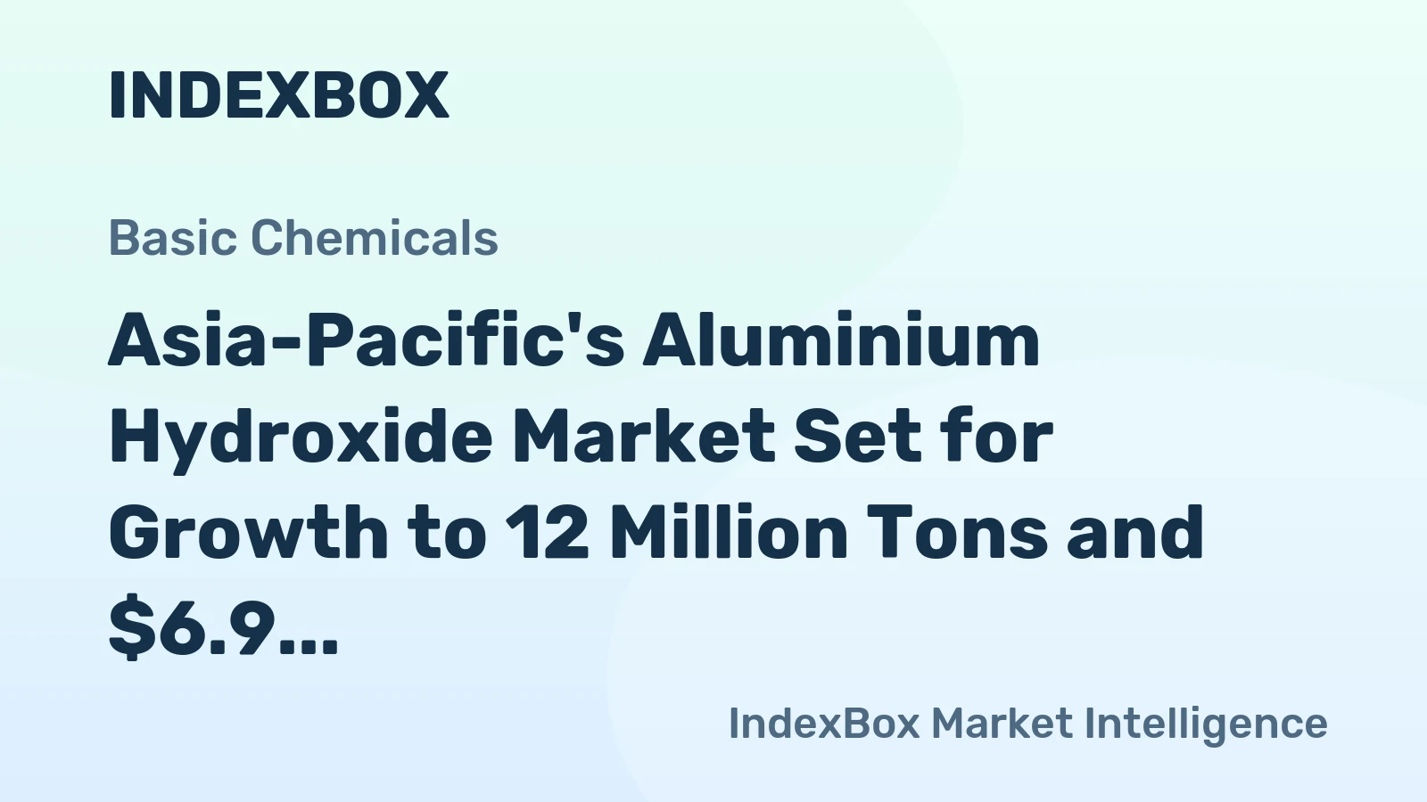 Asia-Pacific's Aluminium Hydroxide Market Set for Growth to 12 Million Tons and $6.9 Billion by 2035