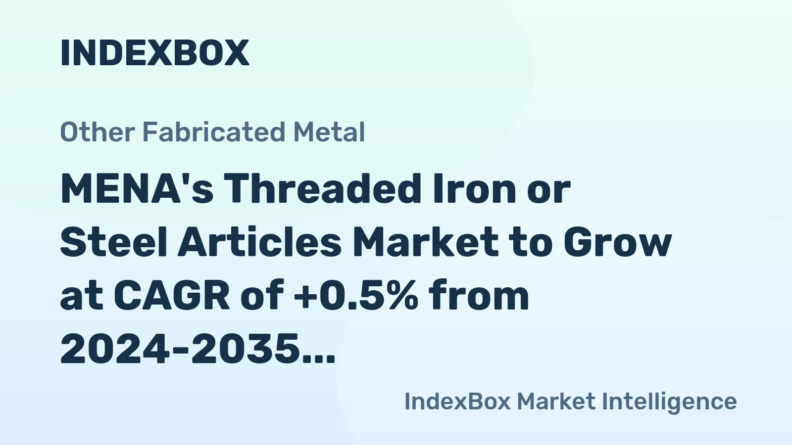 MENA's Threaded Iron or Steel Articles Market to Grow at CAGR of +0.5% from 2024-2035, Value Expected to Reach $1.7B by 2035