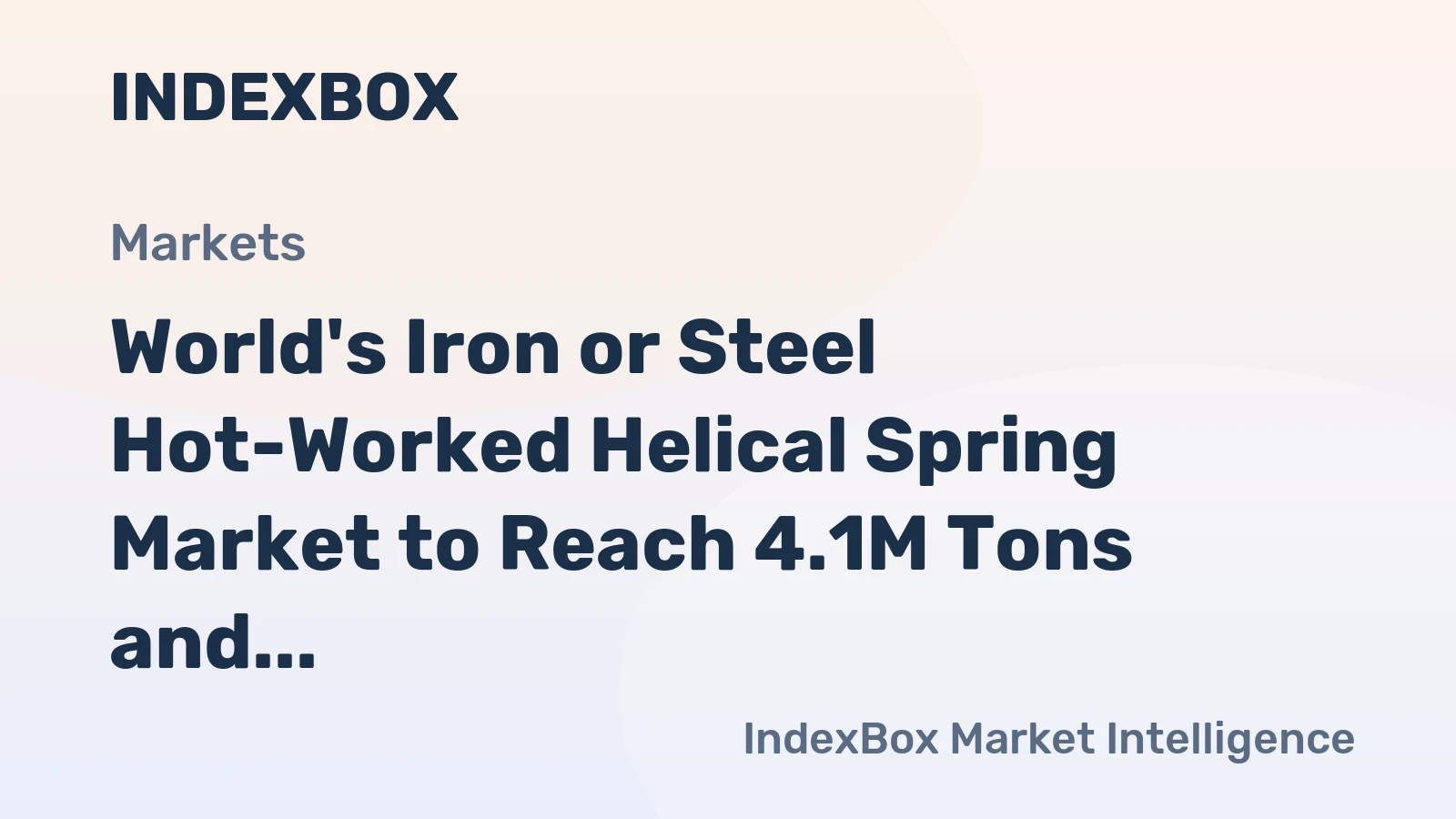 World's Iron or Steel Hot-Worked Helical Spring Market to Reach 4.1M Tons and $22.2B by 2035