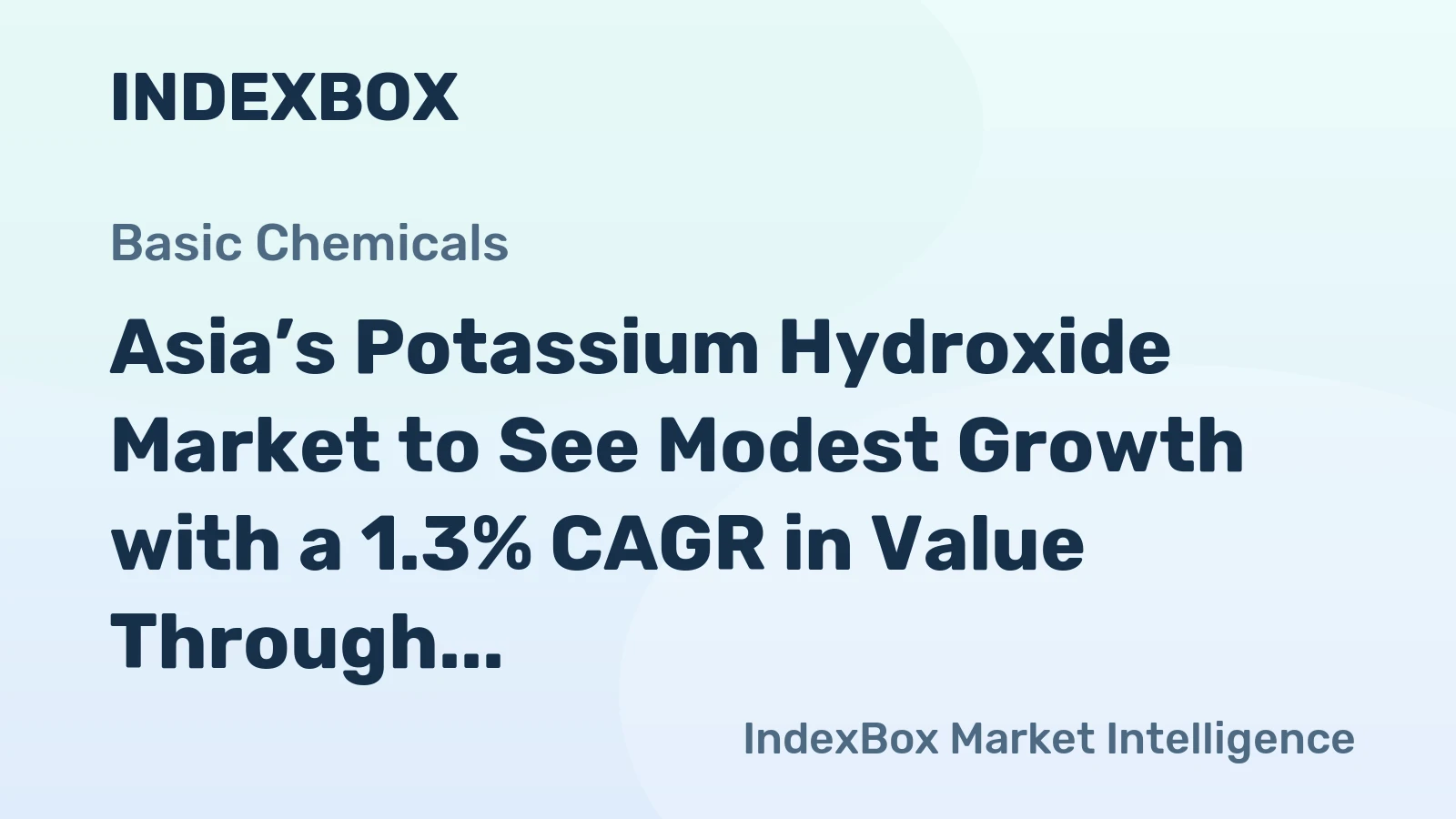 Asia’s Potassium Hydroxide Market to See Modest Growth with a 1.3% CAGR in Value Through 2035
