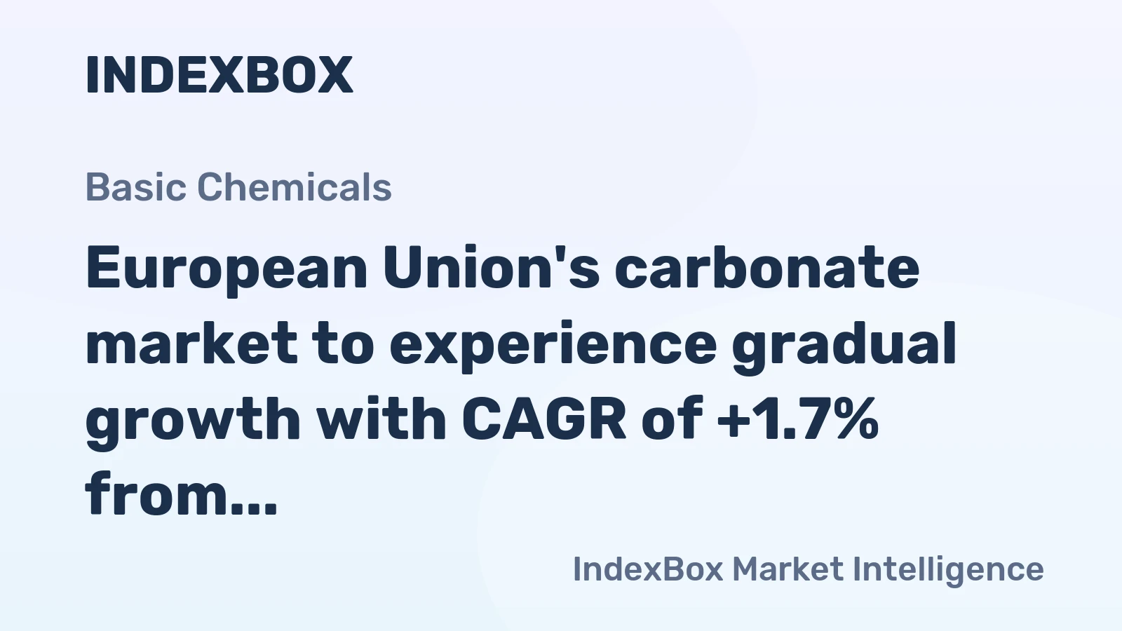 European Union's carbonate market to experience gradual growth with CAGR of +1.7% from 2024 to 2035