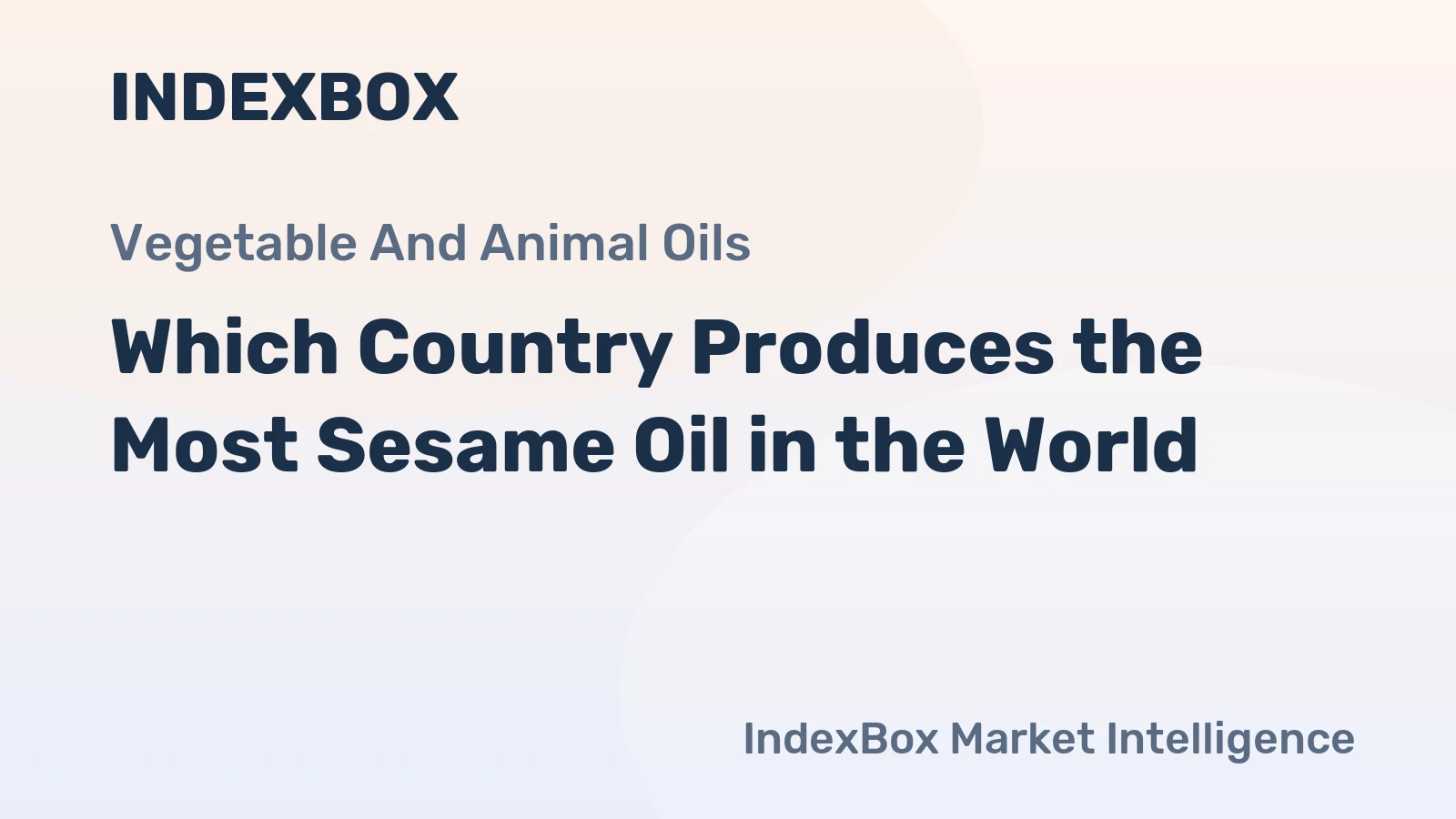 Which Country Produces the Most Sesame Oil in the World?
