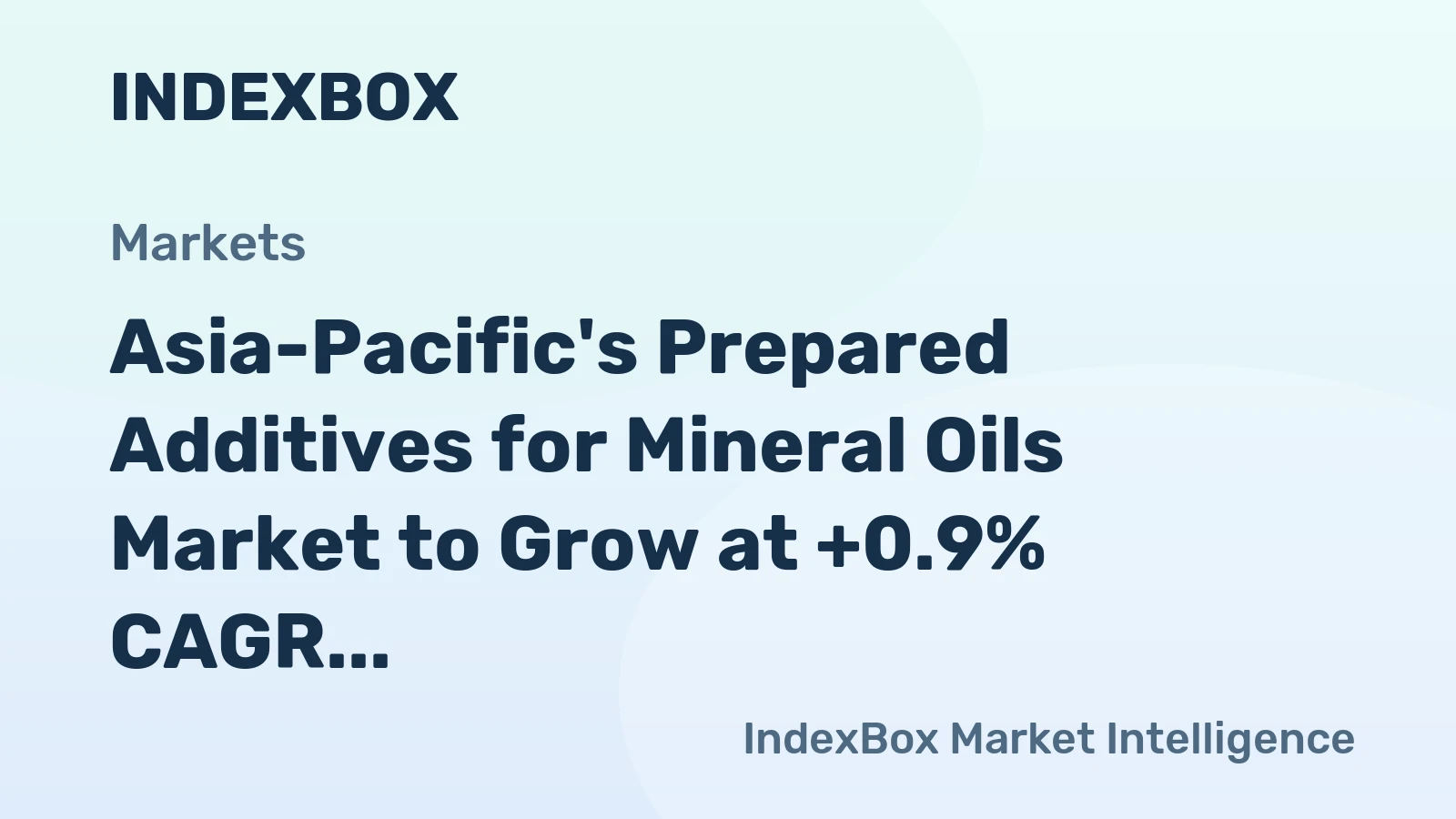 Asia-Pacific's Prepared Additives for Mineral Oils Market to Grow at +0.9% CAGR, Reaching 3.7M Tons by 2035