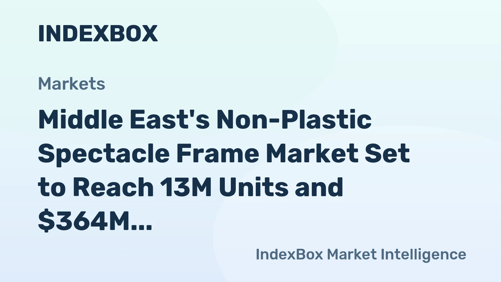 Middle East's Non-Plastic Spectacle Frame Market Set to Reach 13M Units and $364M by 2035
