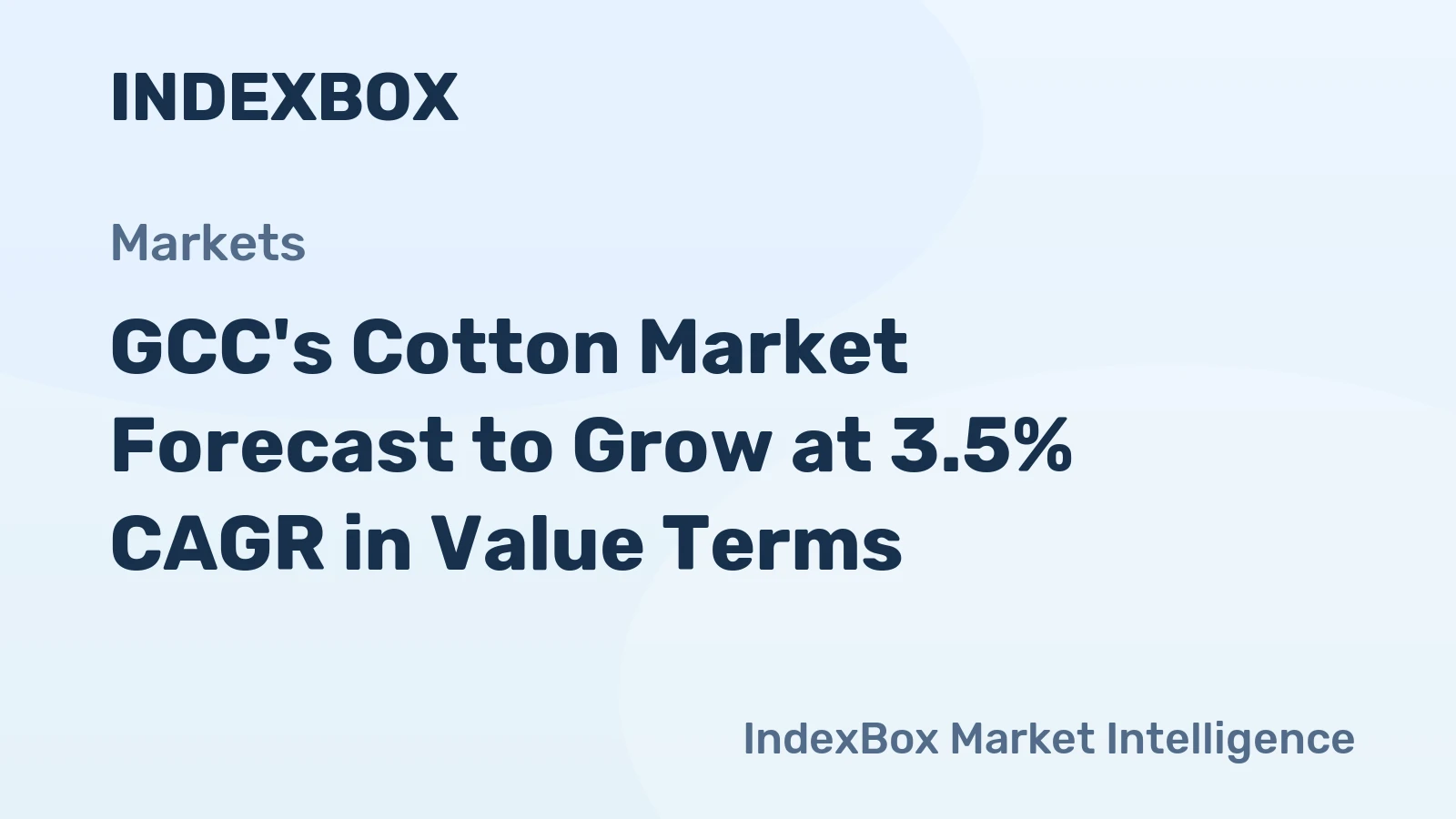 GCC's Cotton Market Forecast to Grow at 3.5% CAGR in Value Terms