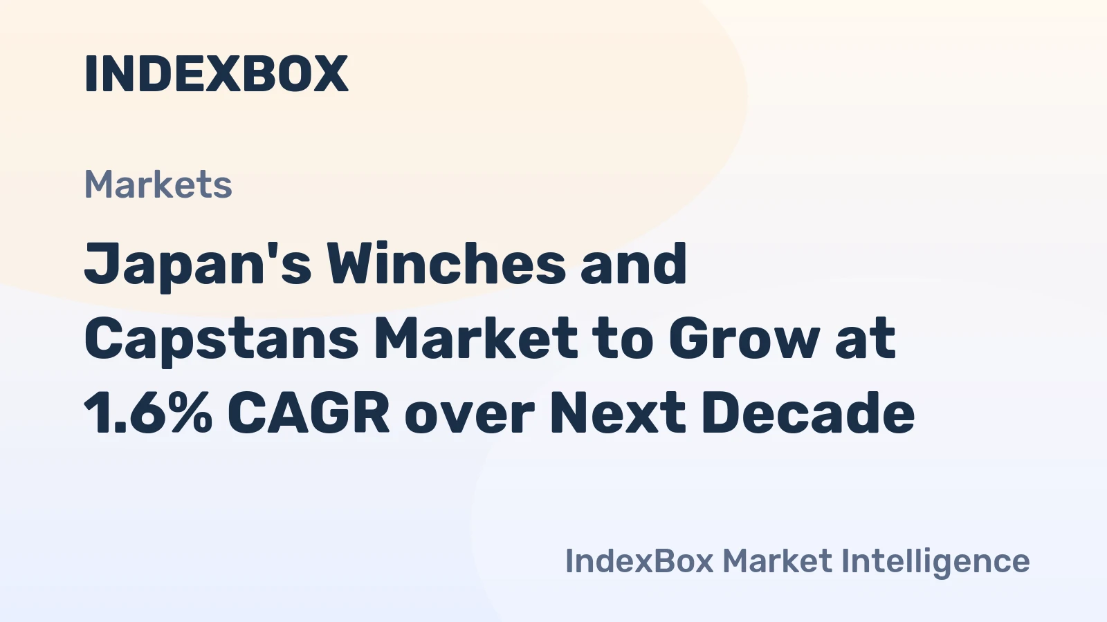 Japan's Winches and Capstans Market to Grow at 1.6% CAGR over Next Decade