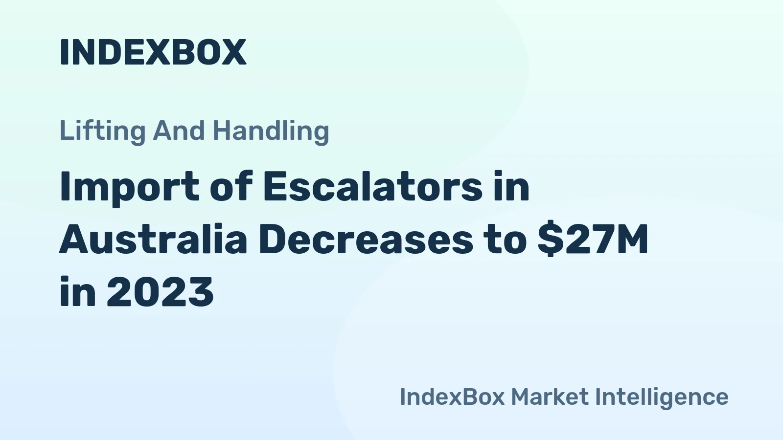 Import of Escalators in Australia Decreases to $27M in 2023