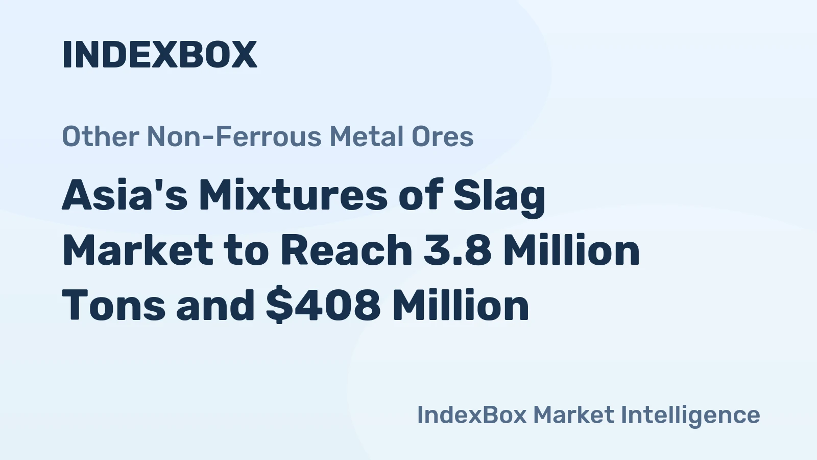 Asia's Mixtures of Slag Market to Reach 3.8 Million Tons and $408 Million