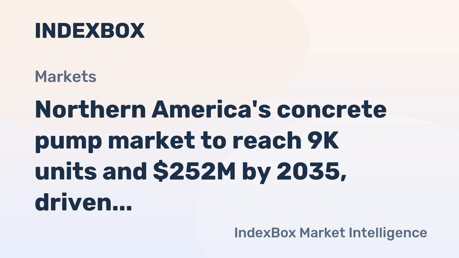 Northern America's concrete pump market to reach 9K units and $252M by 2035, driven by sustained demand growth.