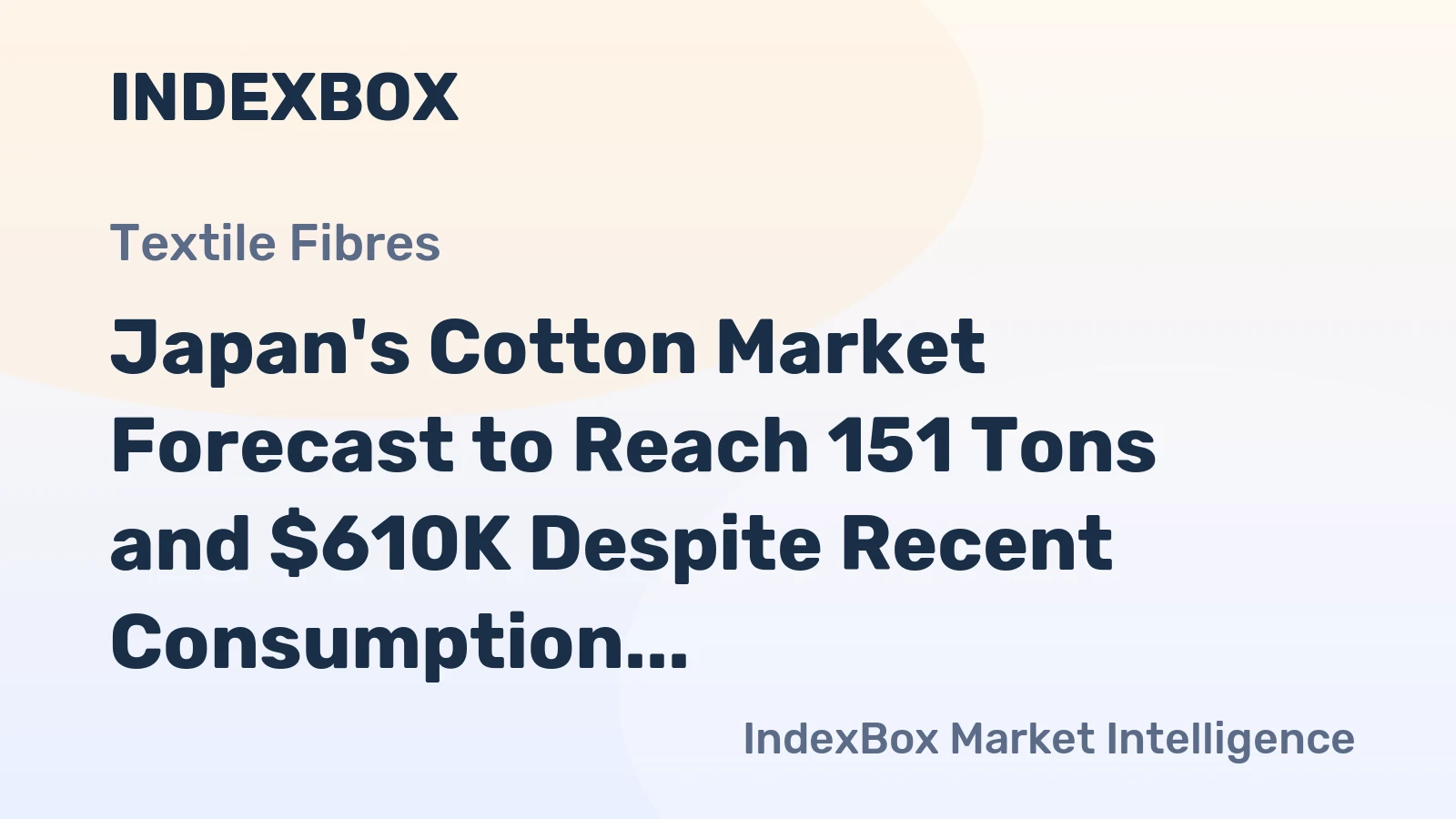 Japan's Cotton Market Forecast to Reach 151 Tons and $610K Despite Recent Consumption Slump