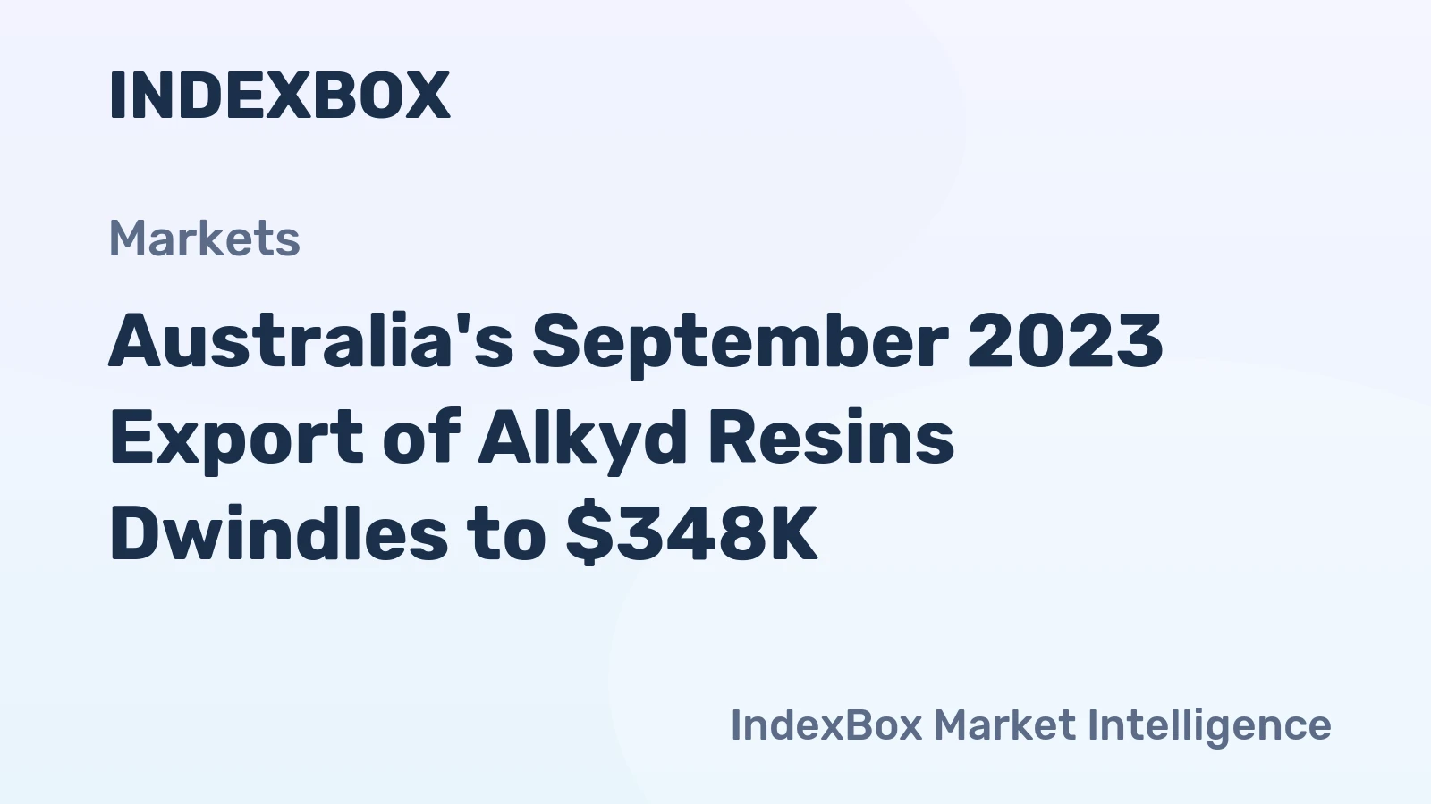 Australia's September 2023 Export of Alkyd Resins Dwindles to $348K
