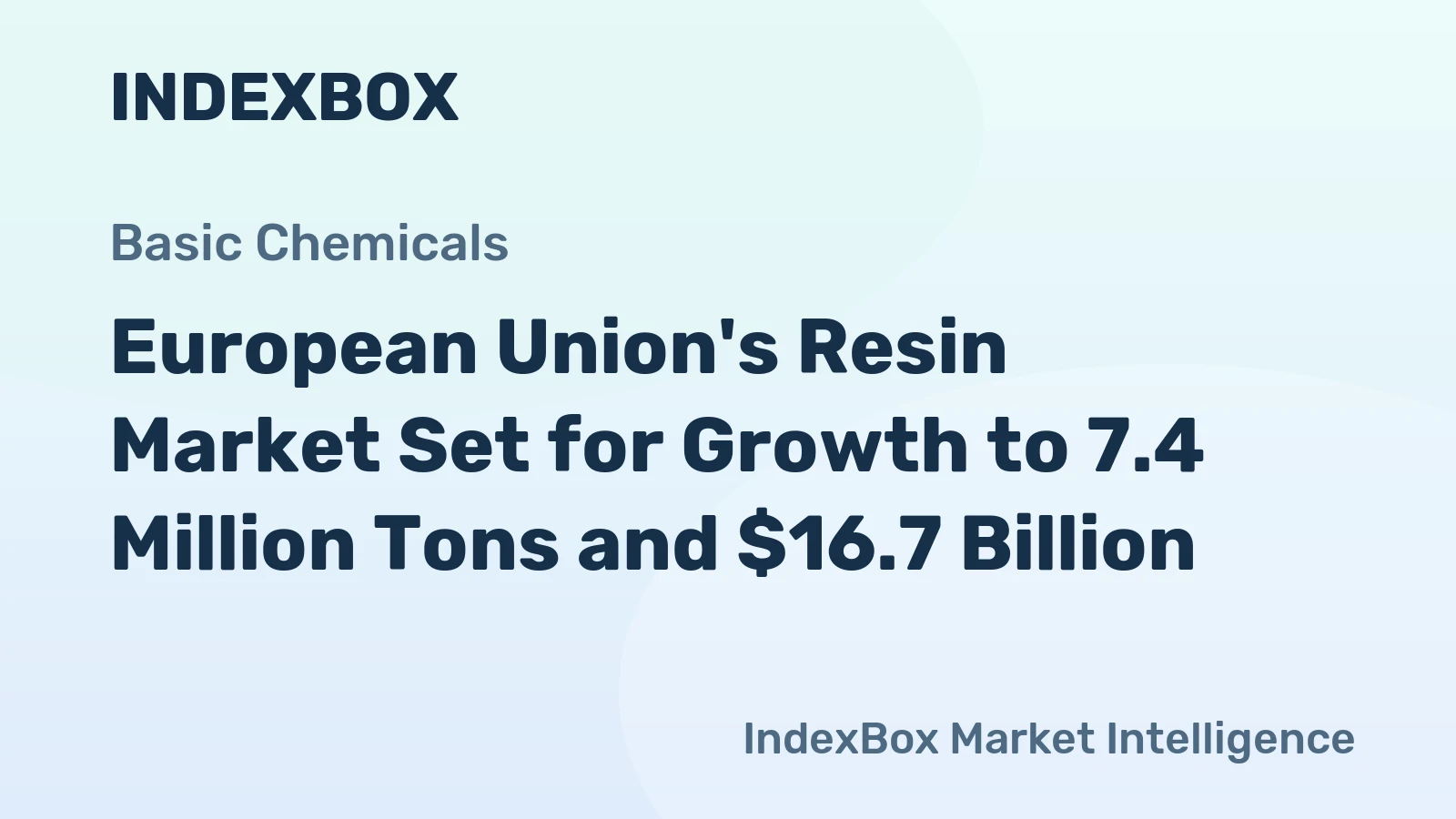 European Union's Resin Market Set for Growth to 7.4 Million Tons and $16.7 Billion