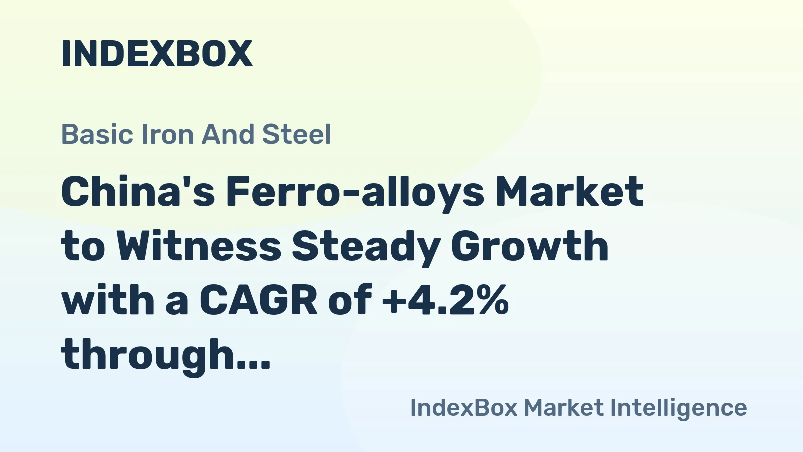 China's Ferro-alloys Market to Witness Steady Growth with a CAGR of +4.2% through 2035