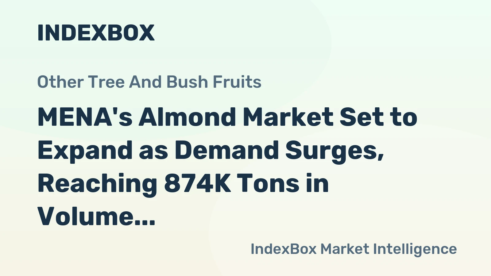 MENA's Almond Market Set to Expand as Demand Surges, Reaching 874K Tons in Volume and $2.4B in Value by 2035
