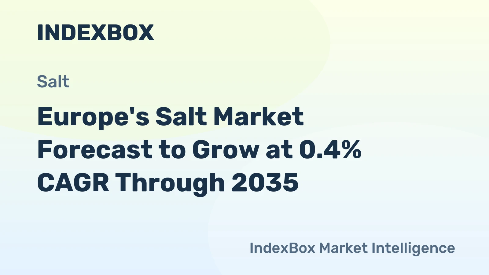 Europe's Salt Market Forecast to Grow at 0.4% CAGR Through 2035
