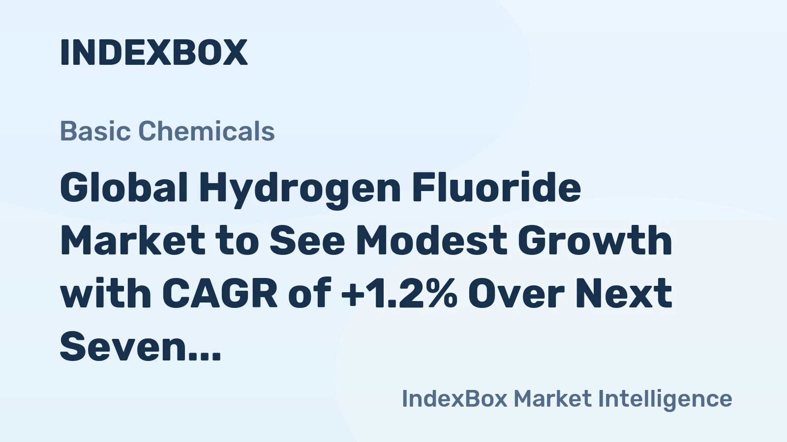 Global Hydrogen Fluoride Market to See Modest Growth with CAGR of +1.2% Over Next Seven Years