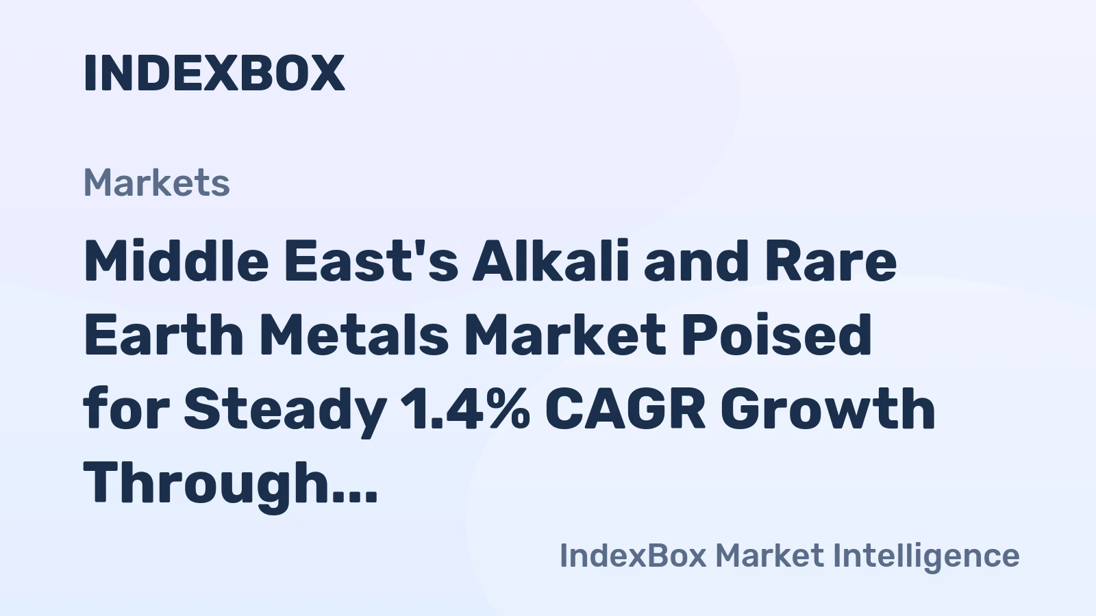 Middle East's Alkali and Rare Earth Metals Market Poised for Steady 1.4% CAGR Growth Through 2035