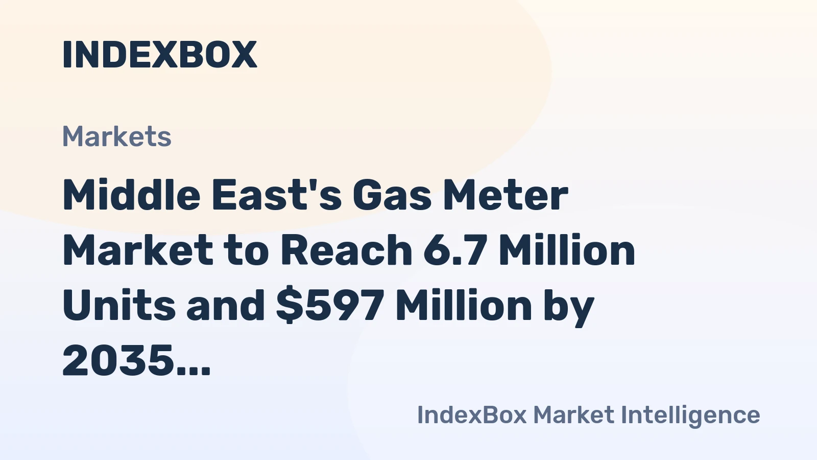 Middle East's Gas Meter Market to Reach 6.7 Million Units and $597 Million by 2035