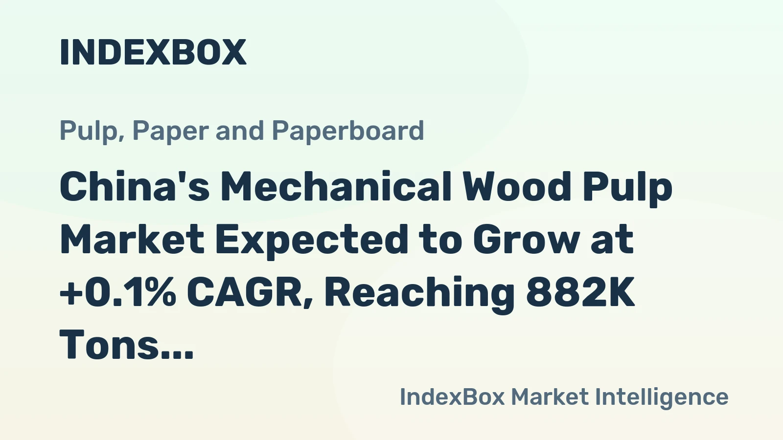 China's Mechanical Wood Pulp Market Expected to Grow at +0.1% CAGR, Reaching 882K Tons by 2035